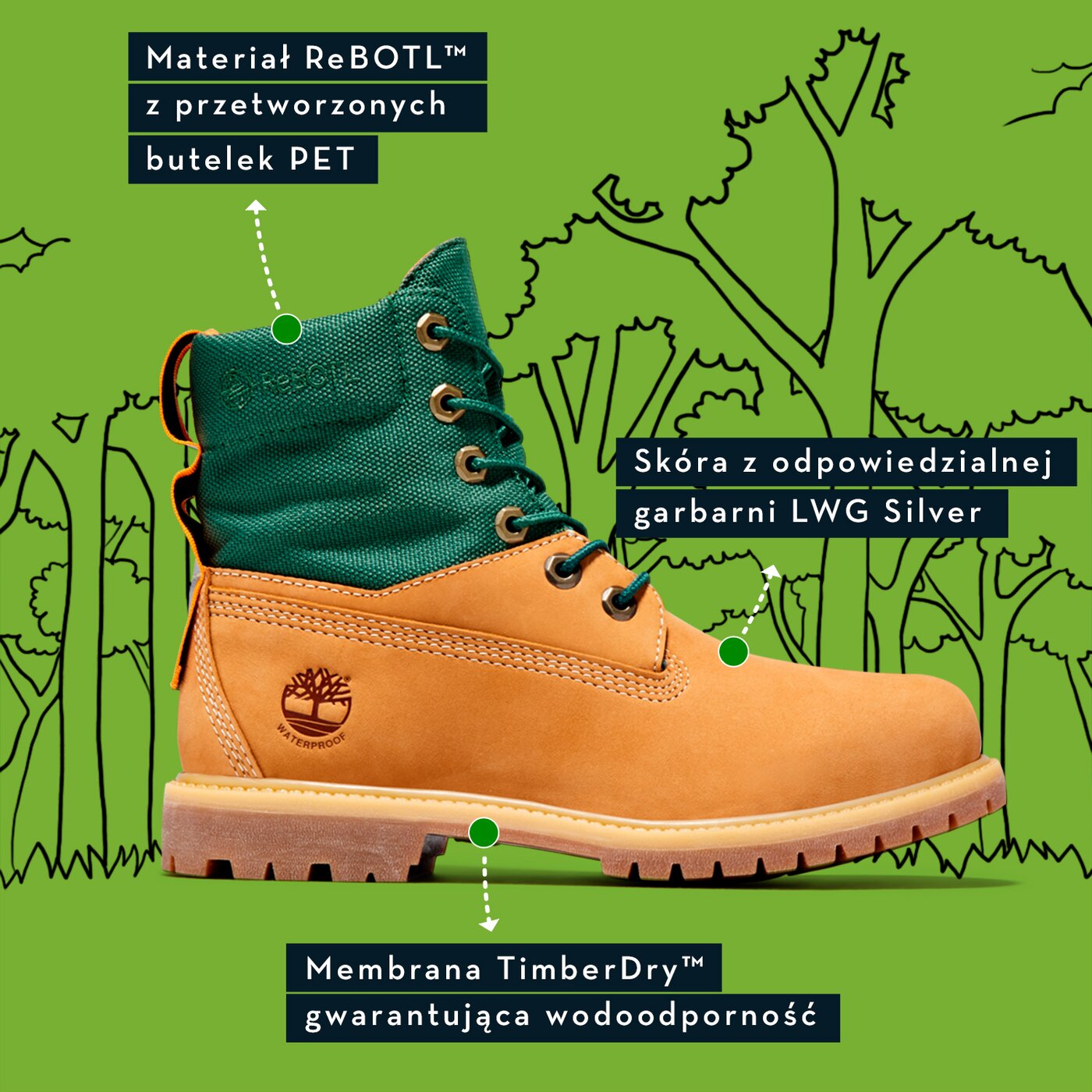 TIMBERLAND 6" WP TREADLIGHT BOOT TB0A2D6U2311 | kolor żółty | Mężczyźni ...
