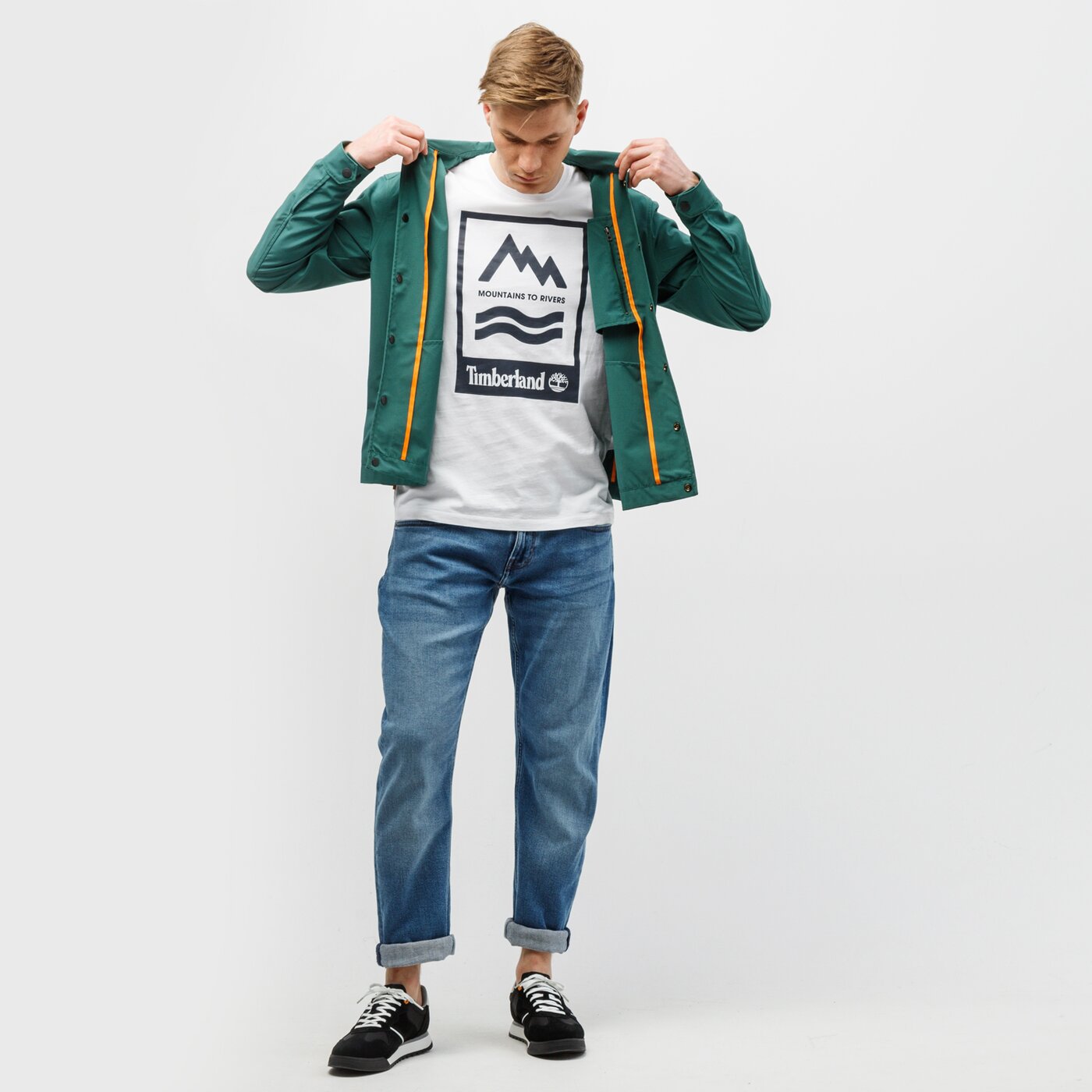 TIMBERLAND T-SHIRT MTR PRINT CREW TEE REG TB0A2FNH1001 | kolor biały ...