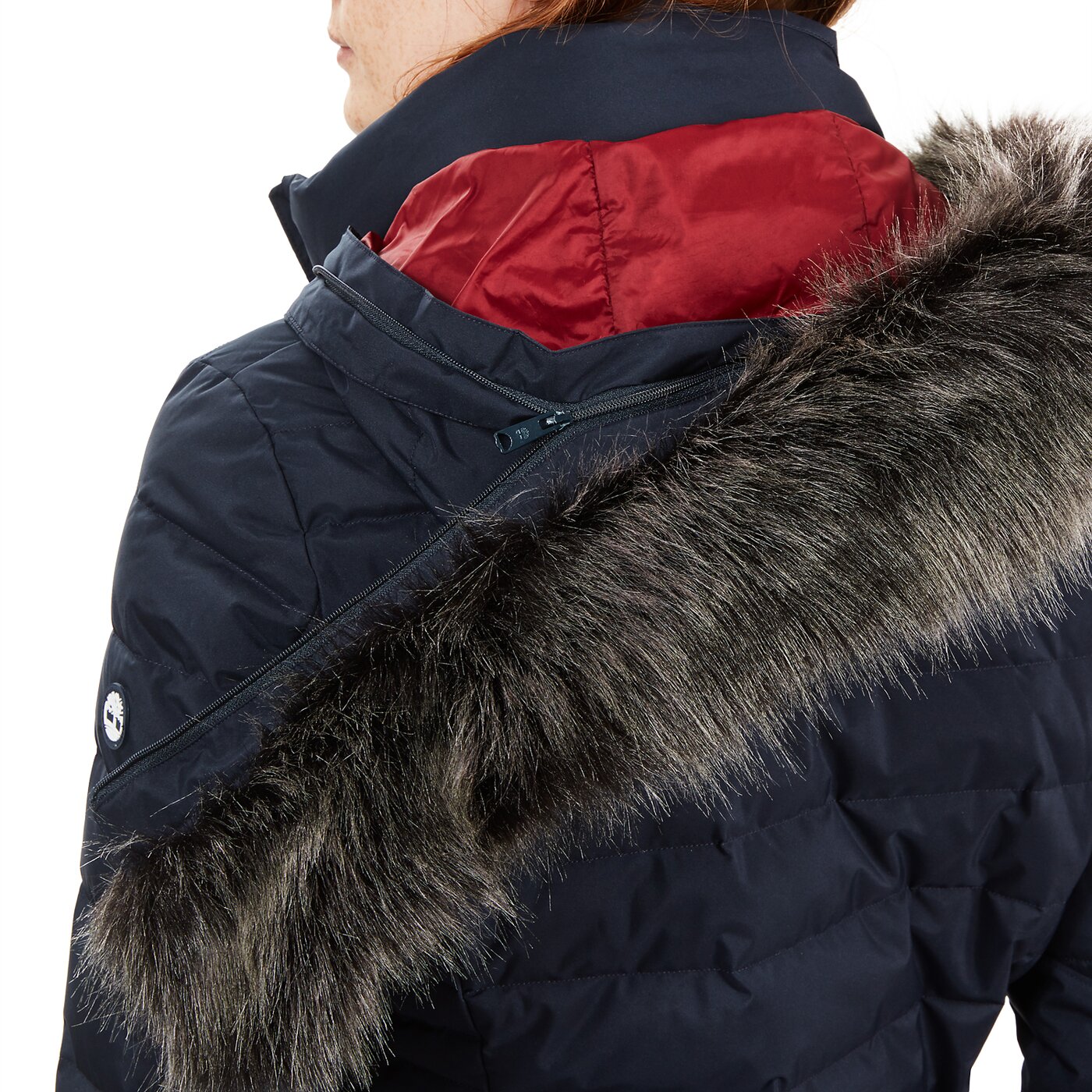 TIMBERLAND KURTKA QUILTED HOODED LONG JACKET a1n2x433 | kolor granatowy ...