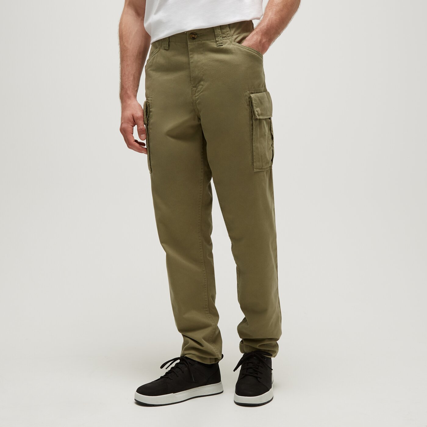 TIMBERLAND SPODNIE TWILL CARGO PANT TB0A5TVY5901 | kolor khaki ...